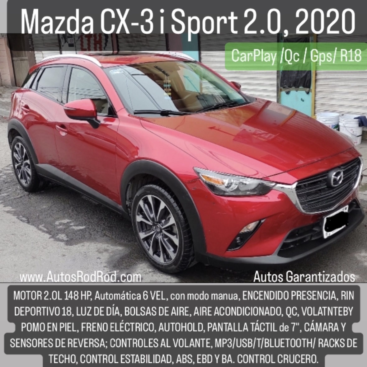 Mazda CX-3 i Sport 2.0, 2020 Cx3 rojo cereza AutosRodRod – AutosRodRod ...